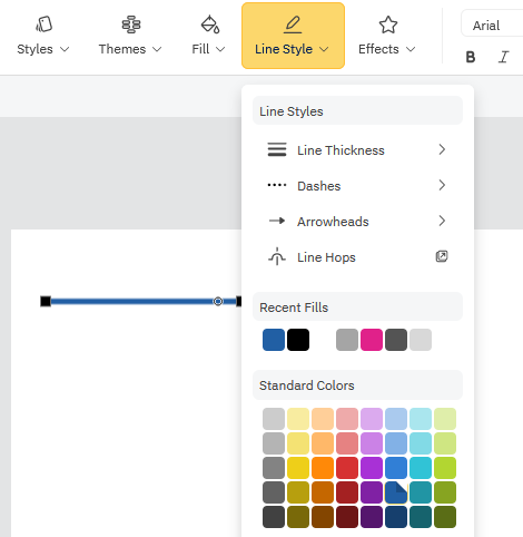 Changing Line Style and Color – SmartDraw Knowledge Base