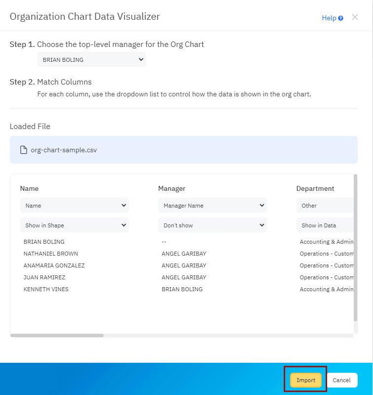 Build an Organizational Chart from Data – SmartDraw Knowledge Base