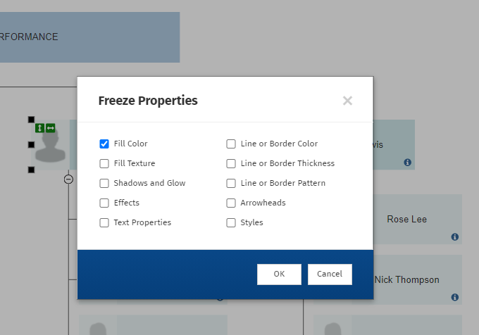 Freeze Properties Dialog – SmartDraw
